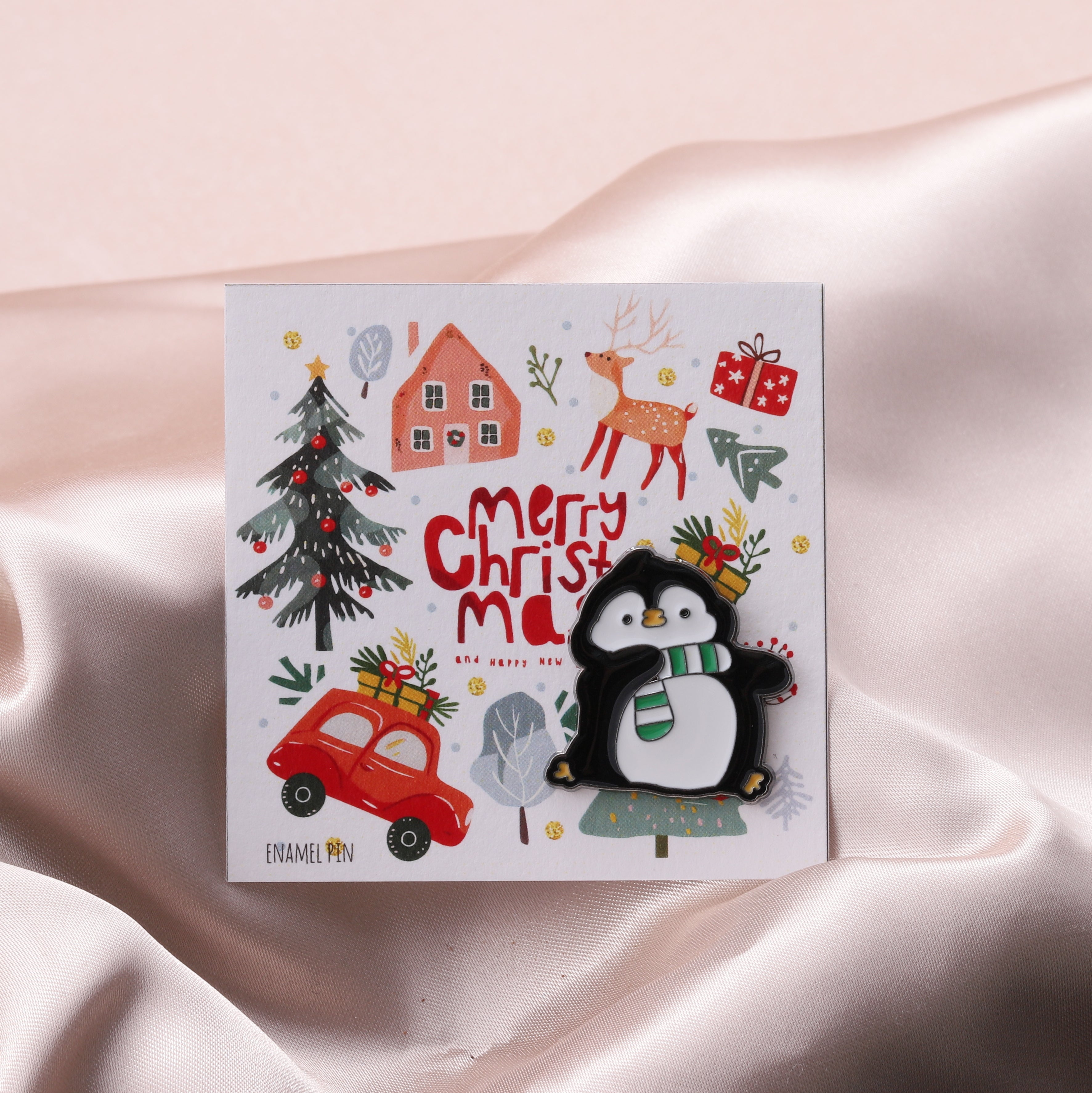 PN0349 CHRISTMAS PENGUIN WITH GREEN SCARF – attic creations