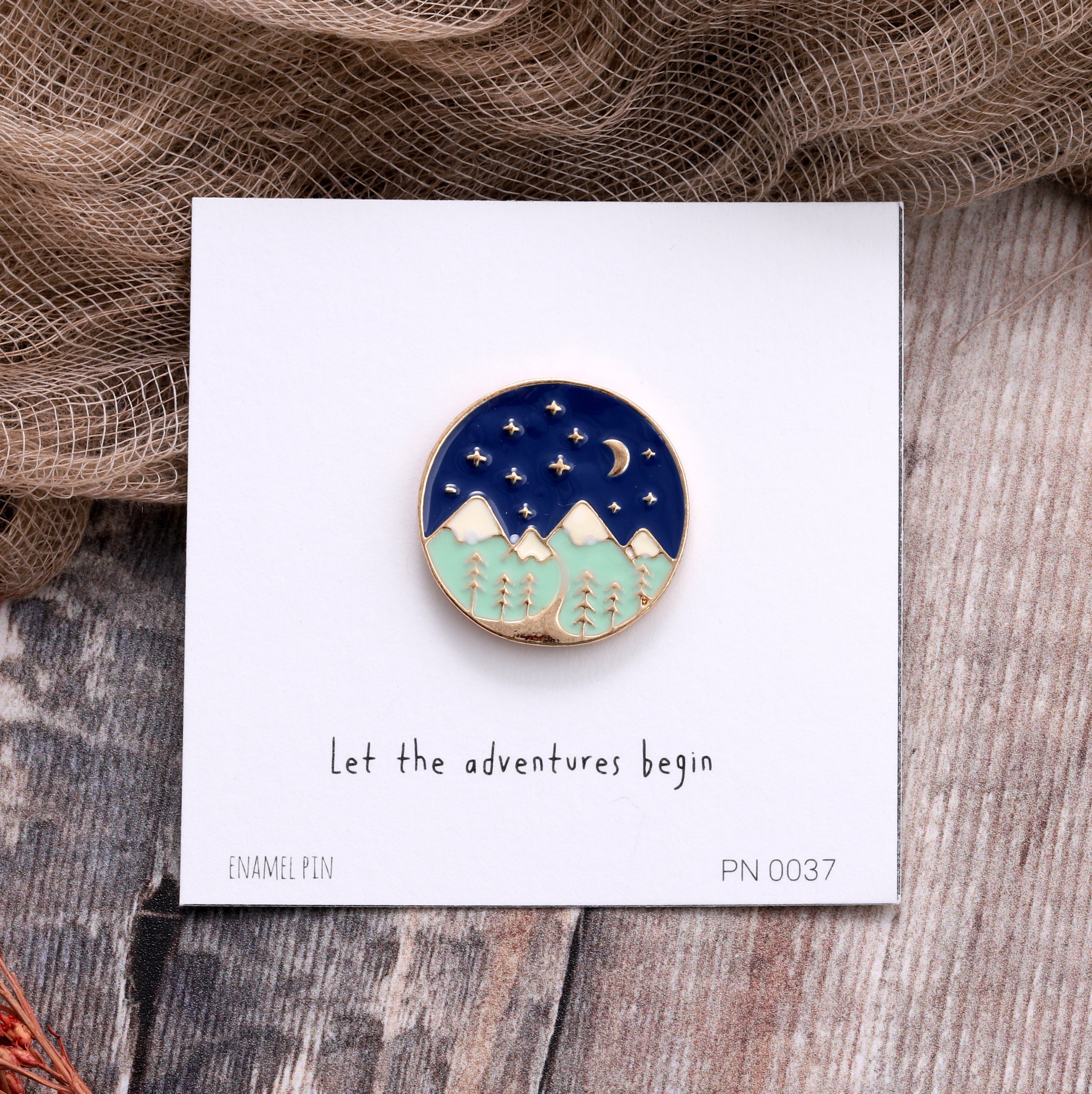 PN0037 Let The Adventure Begin Enamel Pin – attic creations