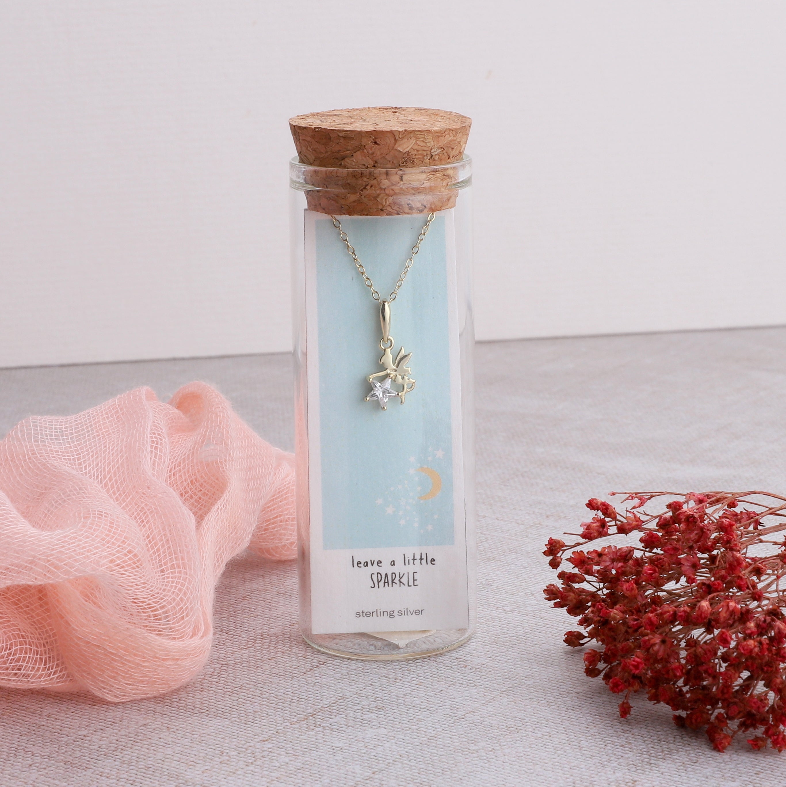 ST8066 Fairy necklace 14k gold – attic creations