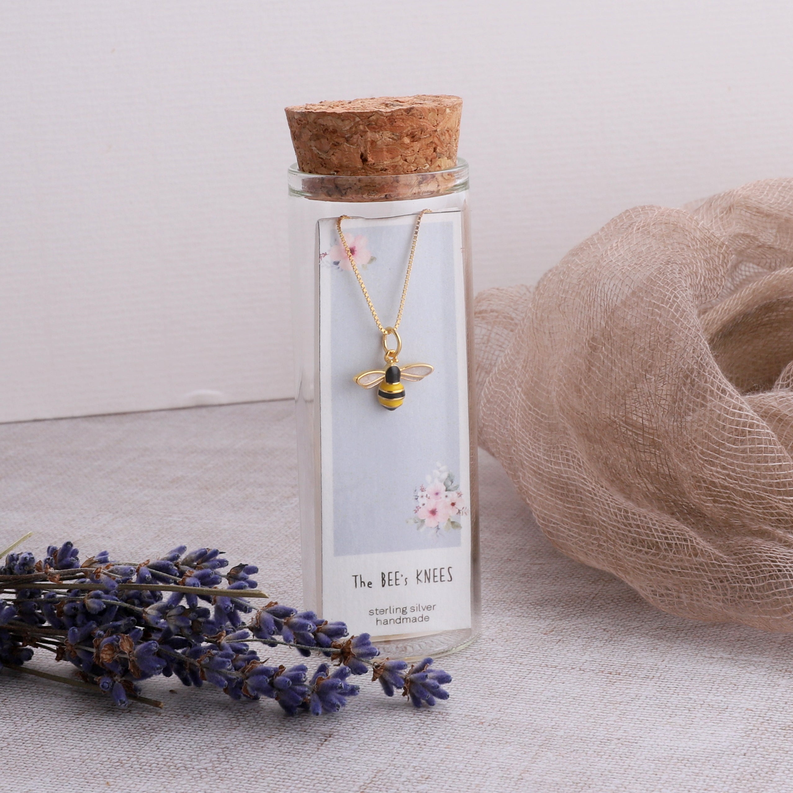 NT052 'The Bee's knees' Enamel Bee Gold necklace – attic creations