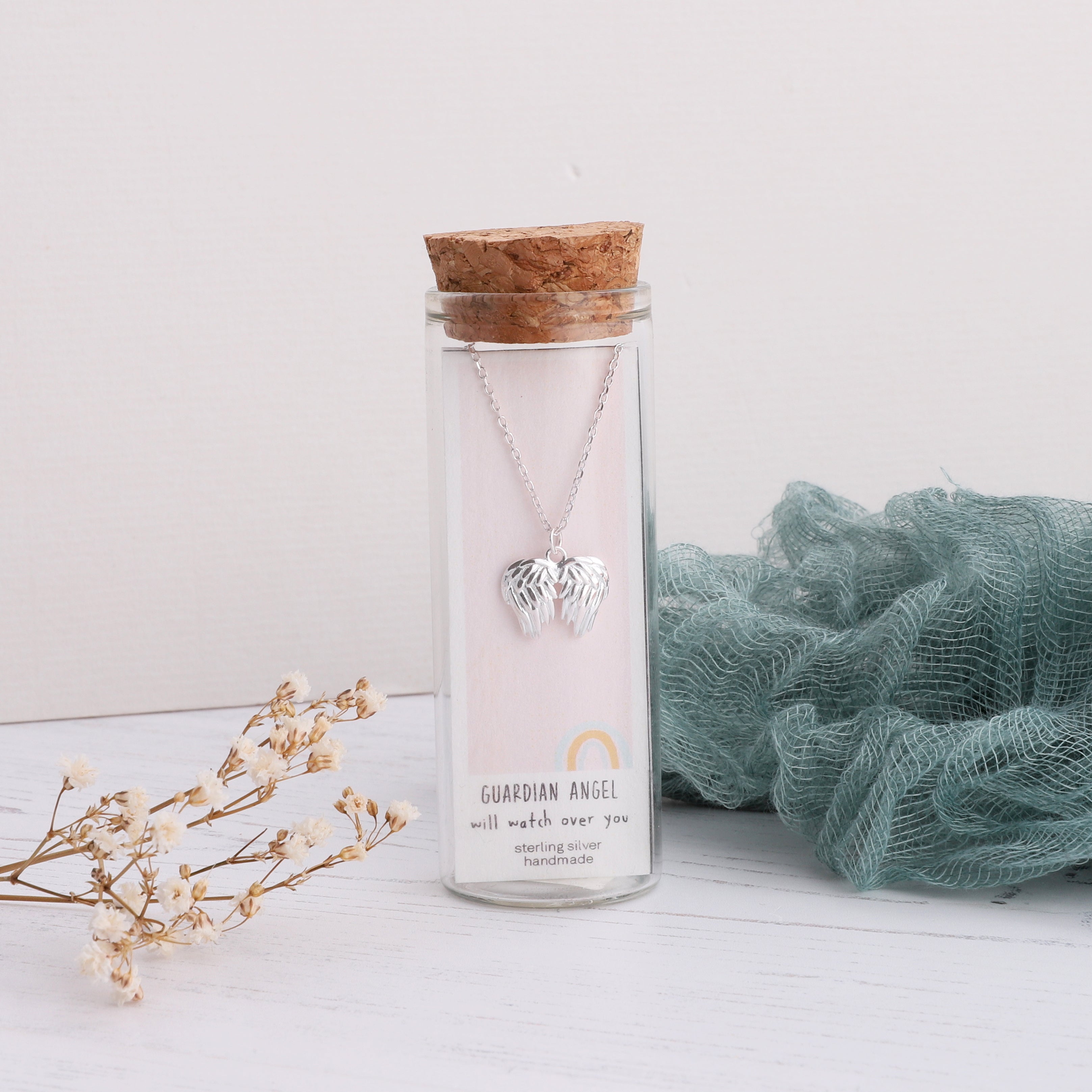 ST8020 Angel wing necklace silver – attic creations