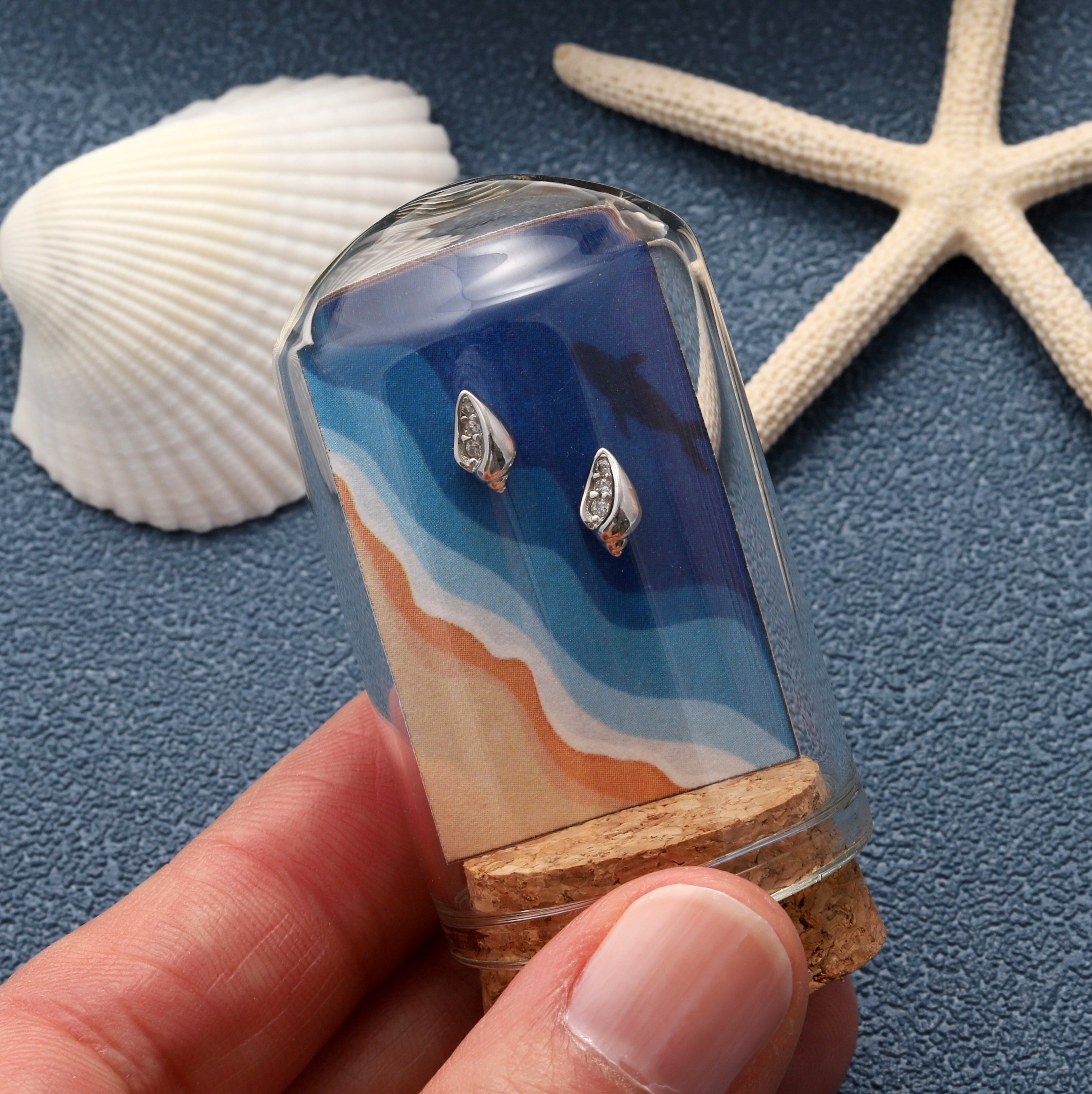 TT56028 SEASIDE WHELK shell earrings SILVER – attic creations