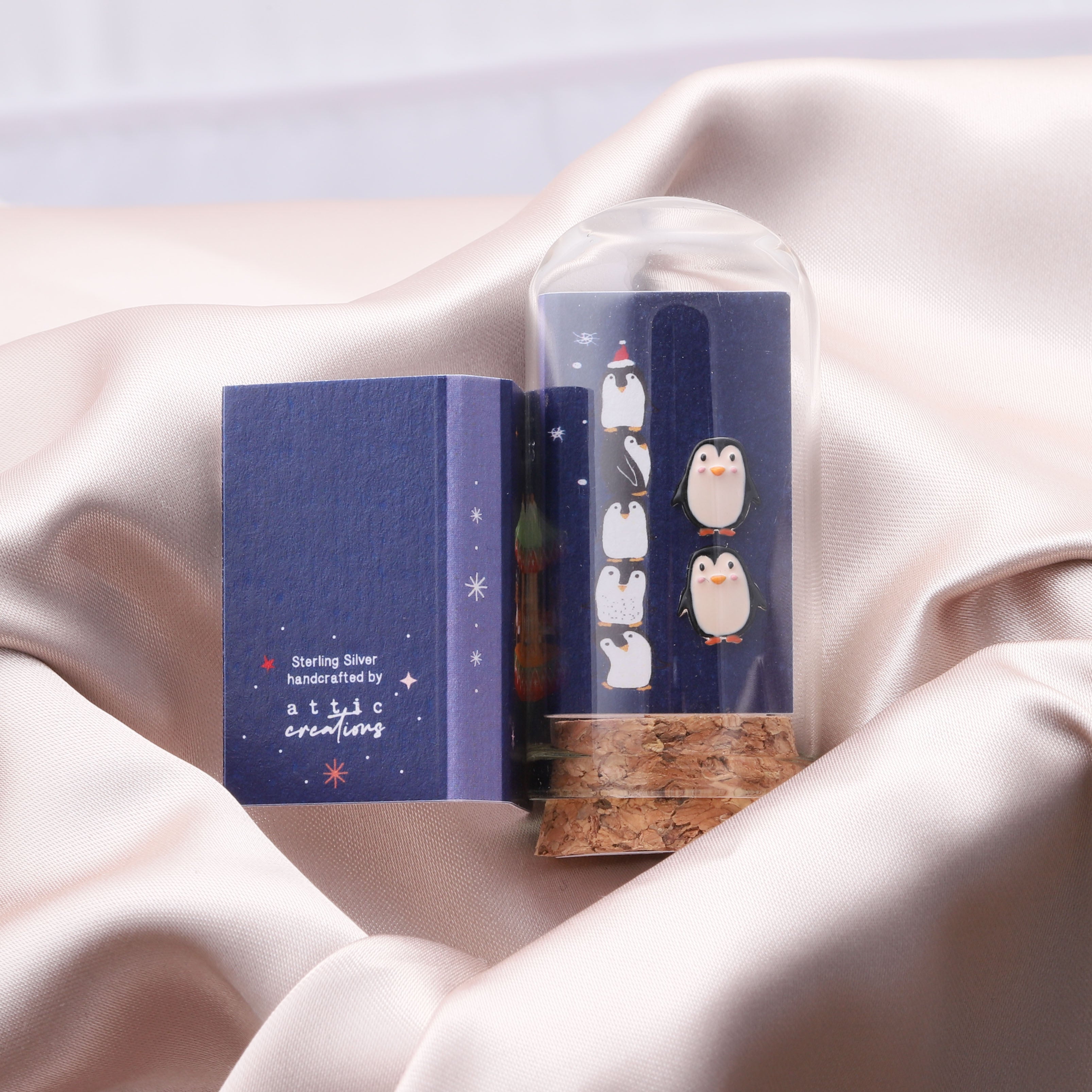 XT012 'PENGUIN STACK' Stacked Penguin Earrings TT6-CHR-12 – attic creations