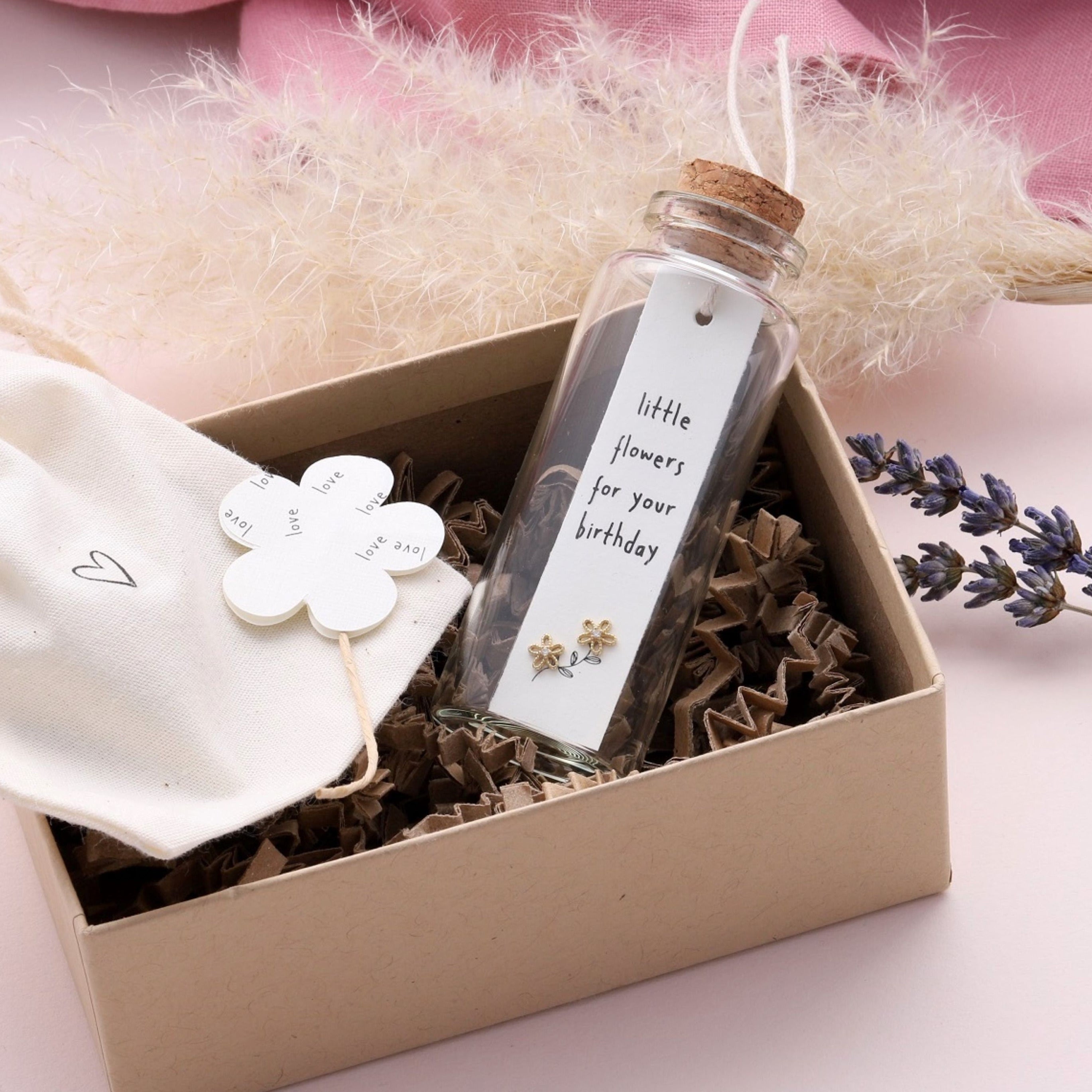 BT014 Earrings In A Message Bottle 'little Flower for your birthday ...